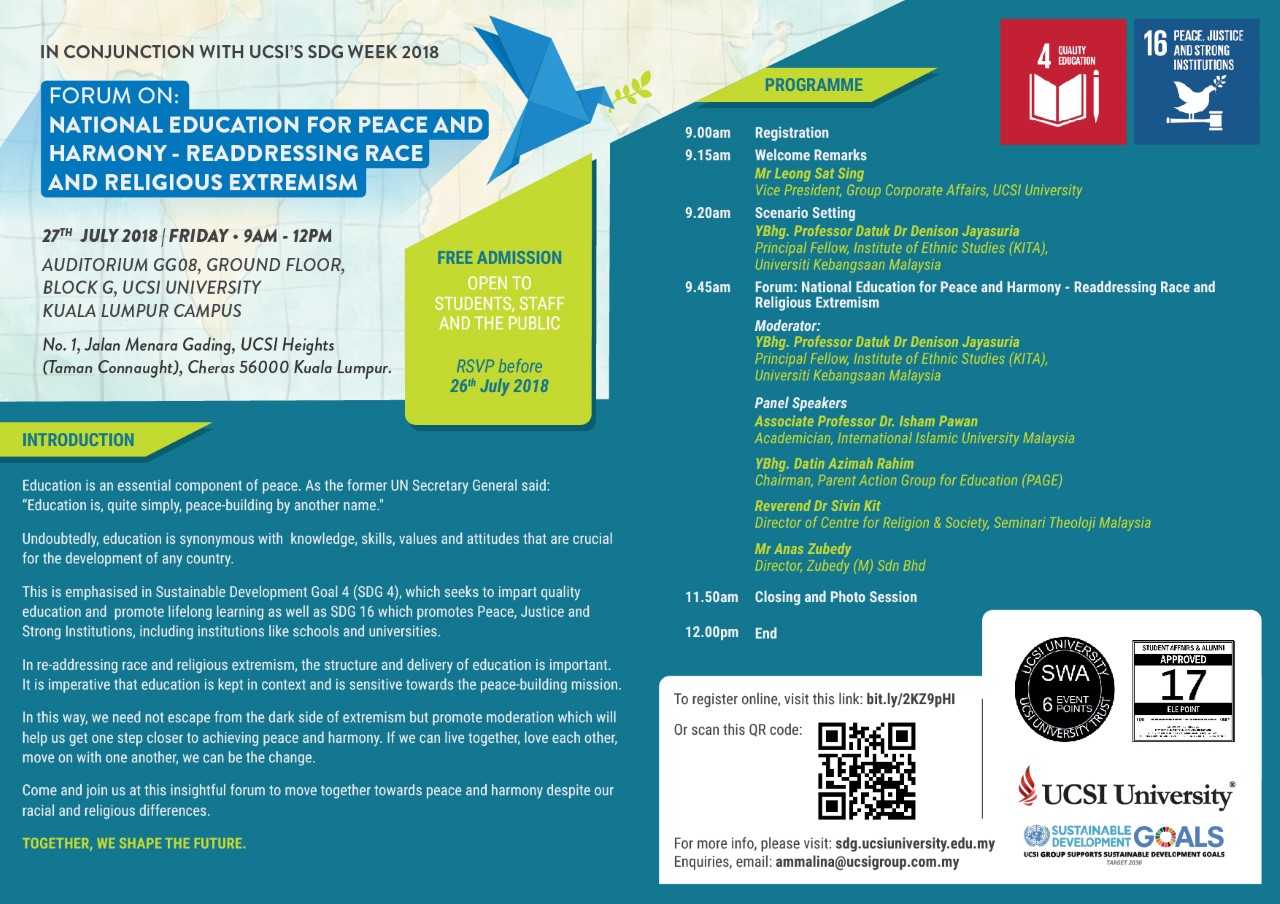UCSI Anjurkan ‘SDG WEEK 2018’, Didik Generasi Muda Pembangunan Lestari