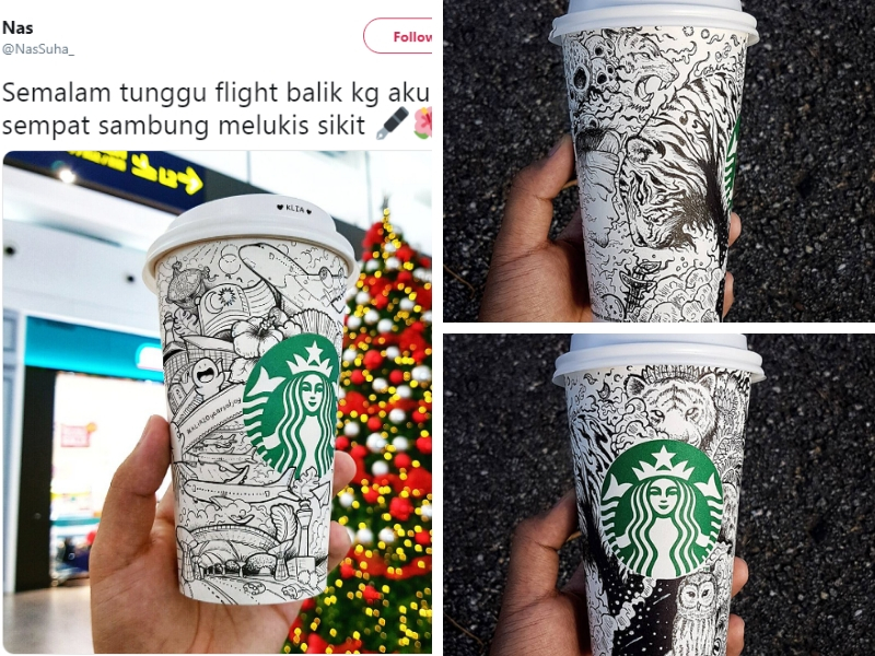 Conteng Doodle Atas Cawan Starbucks, Netizen Terpukau Hasil Lukisan ...