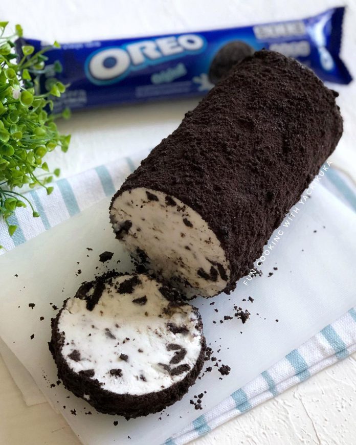 Hanya Guna 4 Bahan, Ini Resipi Aiskrim Roll Oreo Yang Mudah Disediakan
