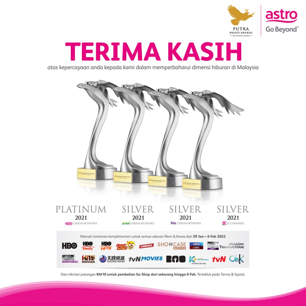Terima Anugerah Putra Brand 2021, Astro Tayang 14 Saluran Percuma ...