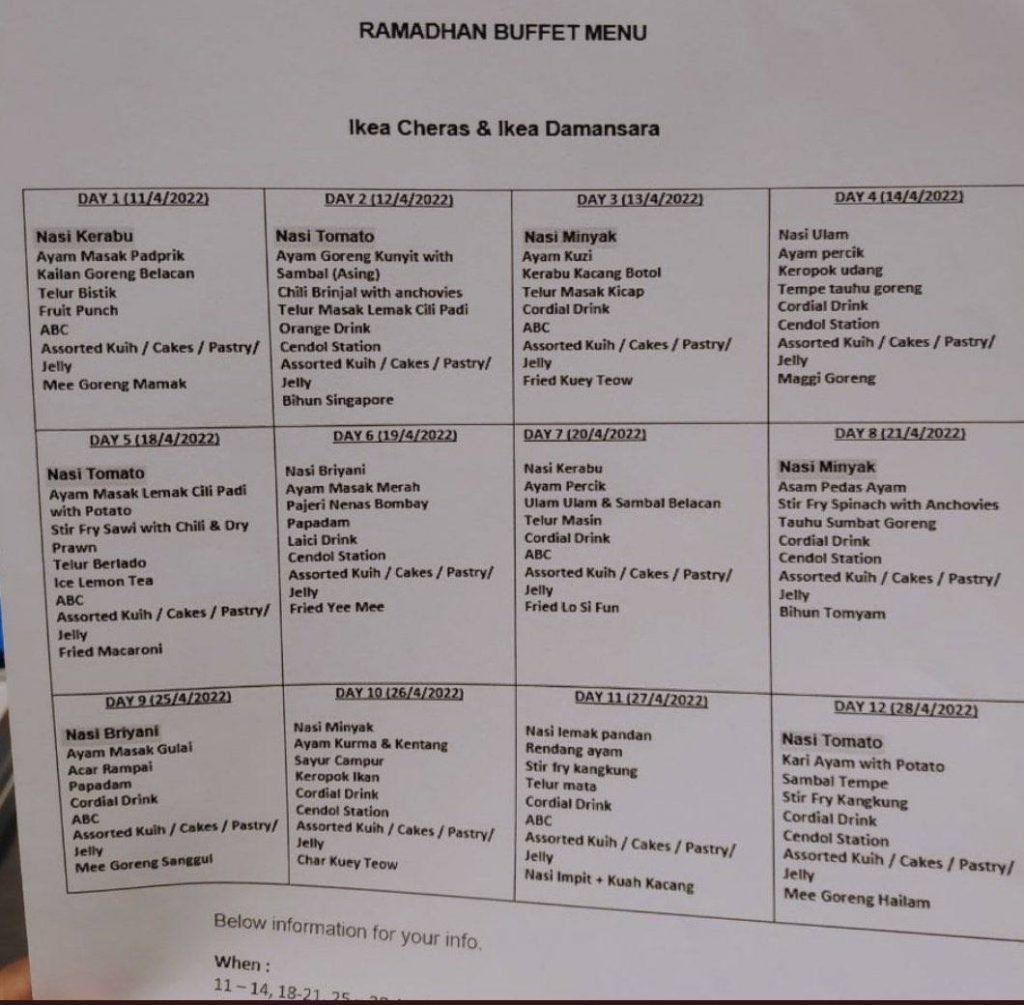 Buffet Buka Puasa IKEA Bikin Ramai Terliur, Menu Nampak Menarik!