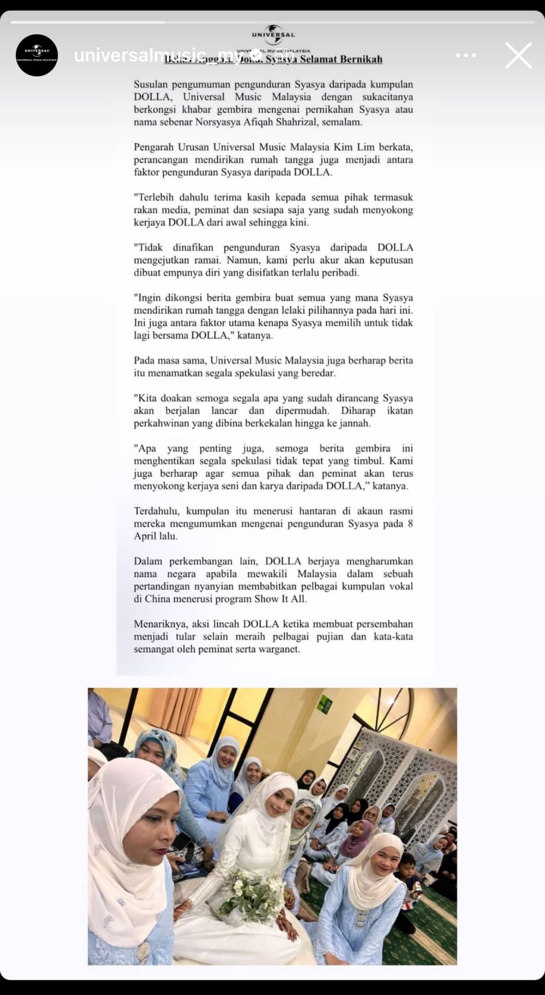 Bekas Ahli DOLLA, Syasya Selamat Bernikah Dengan Jejaka Pilihan ...