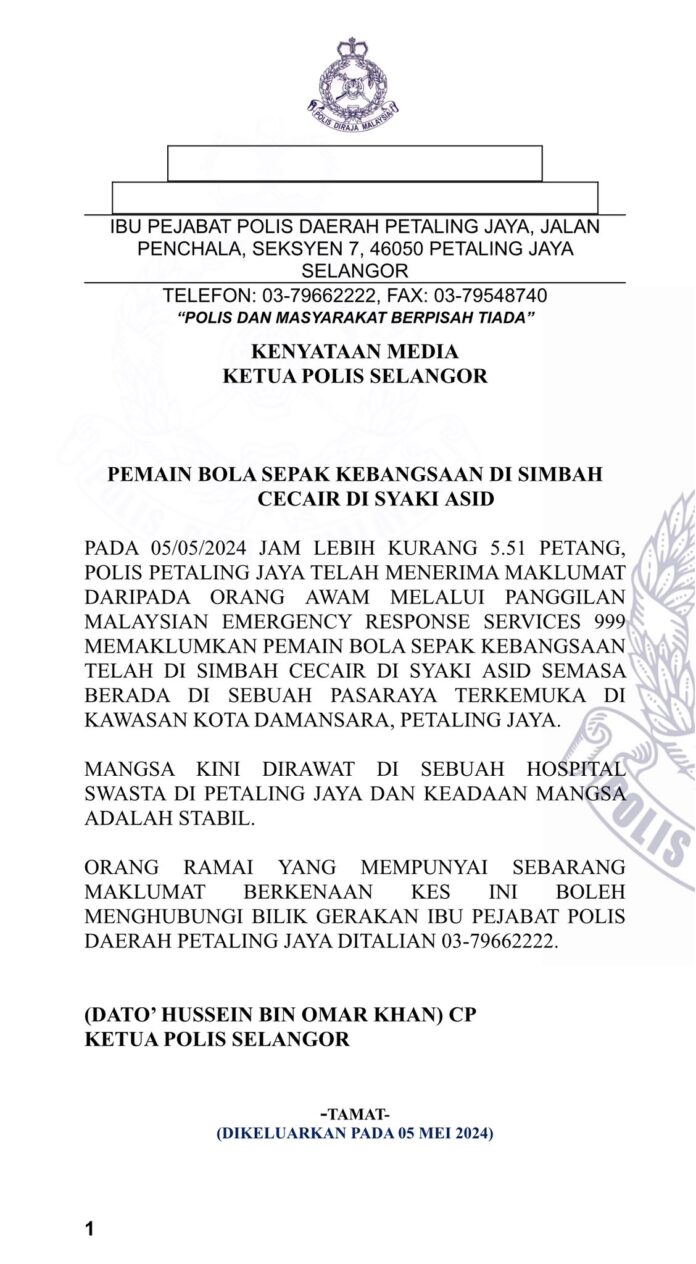 Faisal Halim Jadi Pemain Bola Sepak Kedua Diserang, Kali Ini Disimbah ...