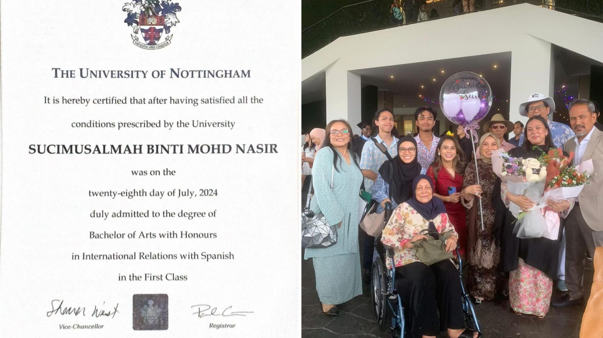 Anak Bongsu Datuk M.Nasir Terima Ijazah Kelas Pertama! Datin Marlia ...